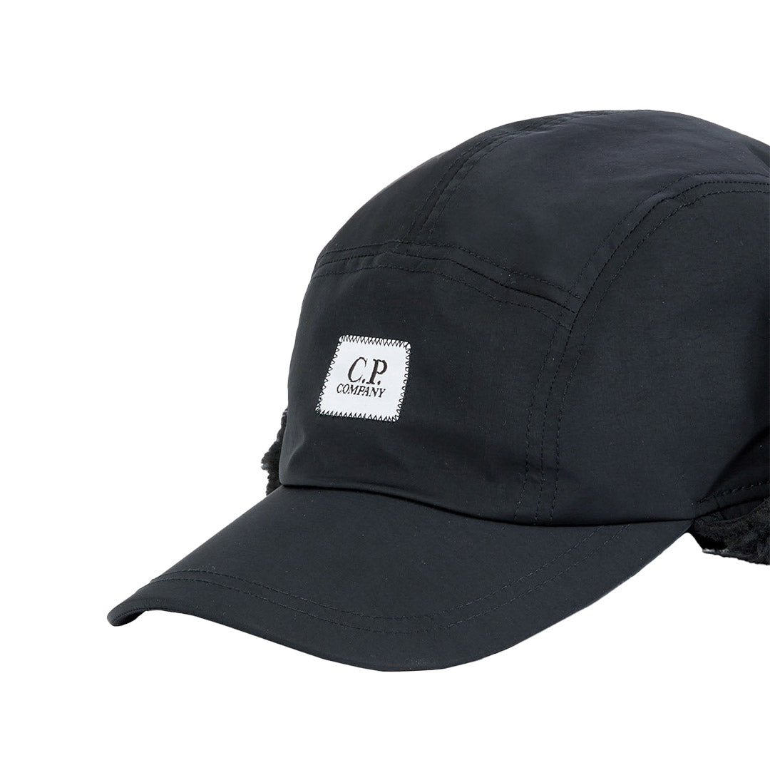 C.P. Company Chrome-R Earflap Cap Black 999 – Degli Uberti
