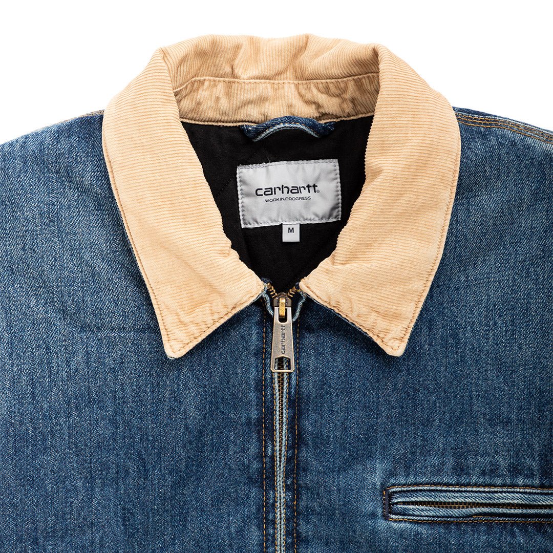Carhartt WIP OG Detroit Jacket Blue/Dusty H Brown Worn Used Wash ...