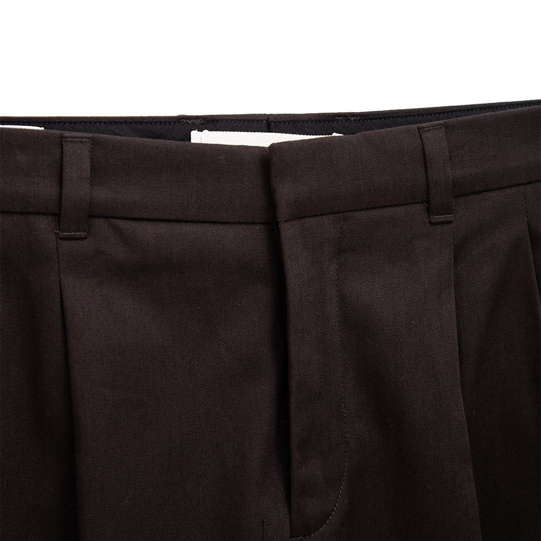 Norse Projects Christopher Relaxed Gabardine Pleated Trouser Espresso ...